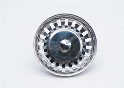 China Spanish Standard Sink Strainer Set Stainless Steel 201 79mm OD 0.4-0.6mm Thickness for sale