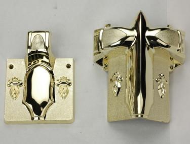 China Plastic Professional Casket Corner Flames Coffin Furniture ,  Golden Color for sale