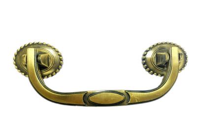 China Antique Brass Metal Coffin handles PYCO Length 19x7.5cm Screw Distance 14cm for sale