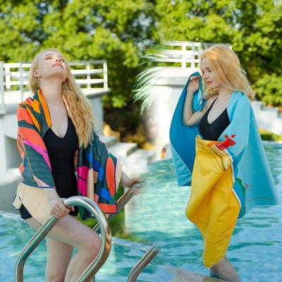 China 80x160cm Quick Dry Waffle Microfiber Towels - 300-450gsm Custom Promotional Beach & Bath Towels for sale