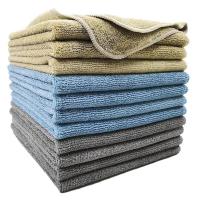 China 16x16 Inch Rounded Corner Microfiber Cleaning Cloth 180-370gsm for Kitchen and Home Use for sale