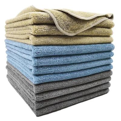 China 16x16 Inch Rounded Corner Microfiber Cleaning Cloth 180-370gsm for Kitchen and Home Use for sale