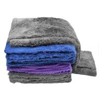 China Edgeless Microfiber Car Drying Towel 30x30cm to 40x40cm 350-1200gsm Scratch-Free Water Absorbent Cloth for sale