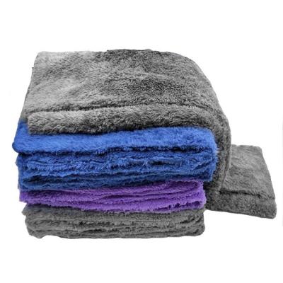 China Edgeless Microfiber Car Drying Towel 30x30cm to 40x40cm 350-1200gsm Scratch-Free Water Absorbent Cloth for sale