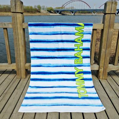 China Custom Full Side Printing 100% Cotton Beach Towels 30x60
