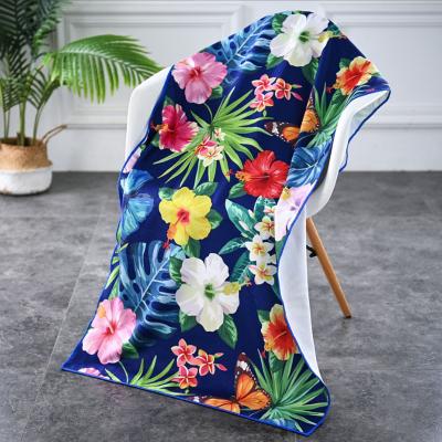 China Edge To Edge Printing Custom Microfiber Beach Towels With Low Cost for sale