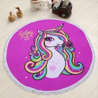 China 60x60 Inch Round Microfiber Beach Towel - 165-350 GSM Customizable Weight with Sublimation Printing for sale