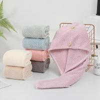 China 24x66cm Microfiber Hair Towel 230-570gsm Waffle Weaving Water Absorbent Mildew Proof for sale