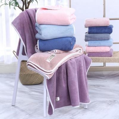 China Thickened Microfiber Hair Towel 40x80cm 250-500gsm Coral Fleece Quick-Dry Towel for sale