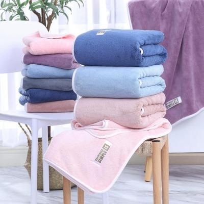 China 40x80cm Coral Fleece Microfiber Hair Towel 260-490gsm Fast Dry for Curly Hair Travel Use for sale