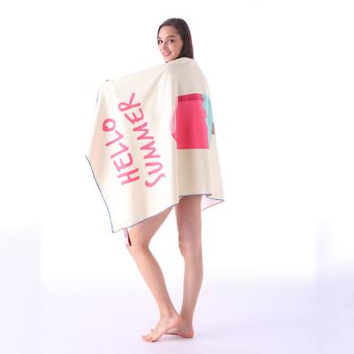 China Microfiber Suede Beach Towel 80x160cm Fast Dry 160-320gsm Custom Printing ISO Certified for sale