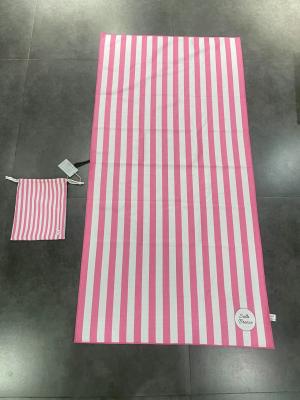 China Custom Double Sides Printing Microfiber Beach Towel 180x100cm Washable Beach Bag for sale