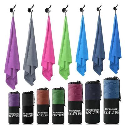 China Quick Dry Travel Microfiber Towel 35x75cm to 140x70cm Size Options 150-350gsm Custom Weight for sale