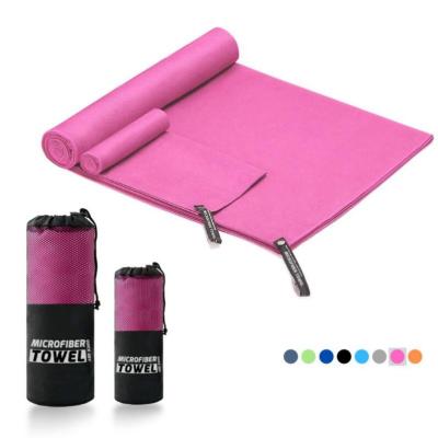 China Custom Microfiber Quick Dry Towel 35x70cm to 140x70cm 180-400gsm Travel Towel with Bag for sale
