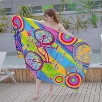 China Custom Printed Microfiber Beach Towels 140x70cm to 160x80cm 250-400gsm with Reactive Printing for sale