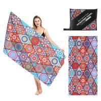 China Sand-Free Waffle Weave Microfiber Towels 280-530gsm in 70x140cm to 180x90cm Sizes with Custom Printing for sale
