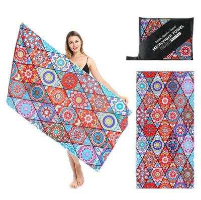 China Sand-Free Waffle Weave Microfiber Towels 280-530gsm in 70x140cm to 180x90cm Sizes with Custom Printing for sale