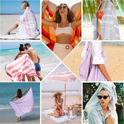 China Sand-Free Tassel Beach Towel 100x200cm 130-300gsm Quick Dry Cotton with Custom Sizes and Certifications for sale