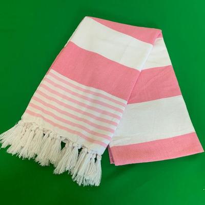 China Customizable Turkish Cotton Beach Towels 180x90cm with Fringes - 130-340gsm Weight Range & Multiple Size Options for sale