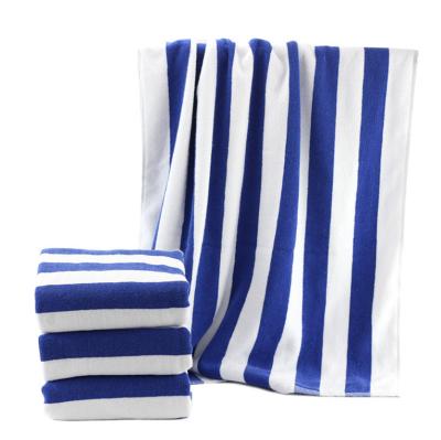 China 100% Cotton Striped Bath Towels 410-710gsm Custom Sizes 60x30