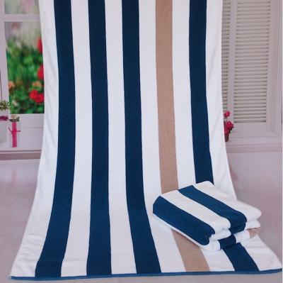 China Custom Blue & White 100% Cotton Beach Towels 140x70cm to 90x180cm 350-760gsm for sale