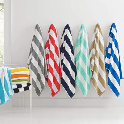 China Custom 100% Cotton Striped Towels 70x140cm to 90x180cm 340-770gsm for Hotels and Home Use for sale