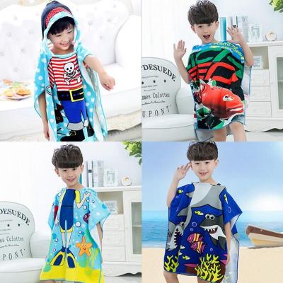 China Children's Microfiber Poncho Towel 55x55cm to 70x70cm with 150-350gsm Weight Customizable for sale