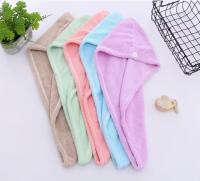 China Microfiber Hair Towel Wrap Fast Drying 26x66cm Absorbs 8x Weight in Water Coral Fleece for sale