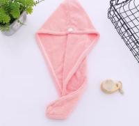 China Luxurious Microfiber Hair Towel 26x66cm Soft Quick Dry Coral Fleece for Women for sale