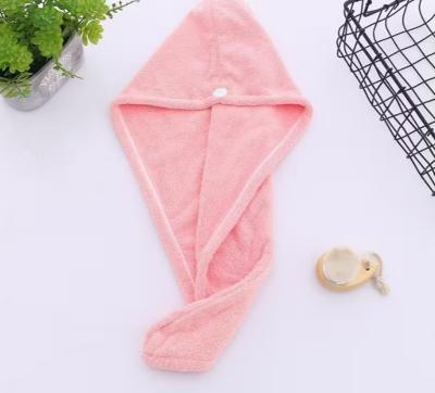 China Luxurious Microfiber Hair Towel 26x66cm Soft Quick Dry Coral Fleece for Women for sale