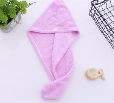 China Quick-Dry Microfiber Hair Turban 26x66cm Coral Fleece for Curly Long Hair for sale