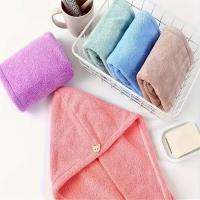 China Quick-Dry Microfiber Hair Towel 26x66cm Coral Fleece Fast Absorbing Frizz-Free for sale