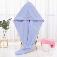 China Ultra Absorbent Quick-Dry Microfiber Hair Towel 26x66cm Coral Fleece Customizable for sale