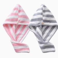 China Pack of 2 Microfiber Hair Drying Caps 25x65cm 270-500gsm Ultra-Soft Quick-Dry Towel for Frizzy Hair for sale