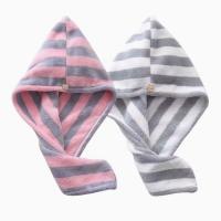 China Pack of 2 Women's Quick-Dry Microfiber Hair Wraps 25x65cm 270-500gsm Soft Frizz-Resistant for sale