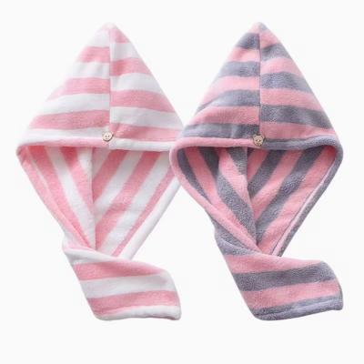 China Custom Coral Fleece Microfiber Hair Towel 25x65cm 270-500gsm Quick-Dry Frizz Control Dual-Pack for sale
