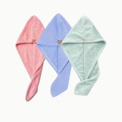 China 3PCS Macaron Color Thickened Hair Drying Towels – Soft, Absorbent & Quick-Dry for sale