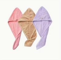 China 3PCS Macaron Color Microfiber Hair Drying Towel 25x65cm 270-500gsm Ultra Absorbent for sale