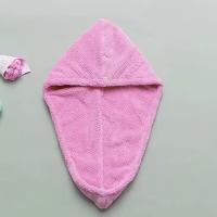 China Double-Layer Microfiber Dry Hair Towel Cap 25x65cm 270-500gsm Coral Fleece for sale