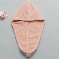 China Super Absorbent Double-Layer Dry Hair Cap 25x65cm Coral Fleece Reusable Hair Drying for sale