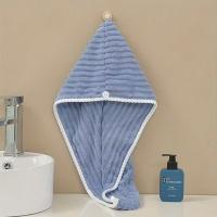 China Custom Coral Fleece Microfiber Towel Cap 25x65cm 270-500gsm Quick Dry Hair Care for sale