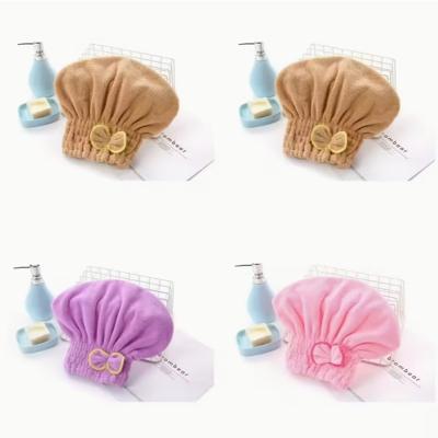 China Customizable Microfiber Hair Towel Coral Fleece Quick Dry 50x100cm Sweet Bow Accent for sale