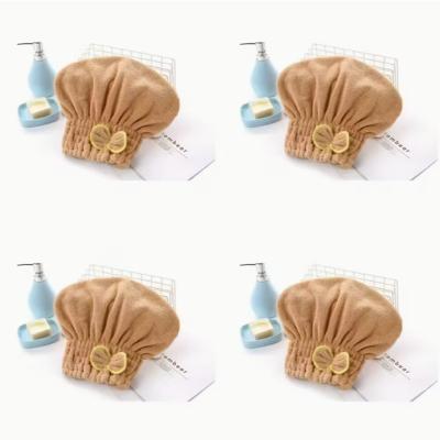 China Custom Coral Fleece Hair Drying Cap Super Absorbent Quick Dry Microfiber Towel 60x80cm for sale