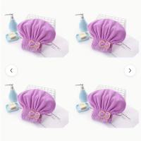 China Custom Coral Fleece Microfiber Hair Cap Bowknot Quick Dry Lightweight 50g Hair Drying Towel for sale