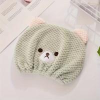 China Custom Coral Fleece Bear Ear Quick-Dry Hair Wrap for Women OEM for sale