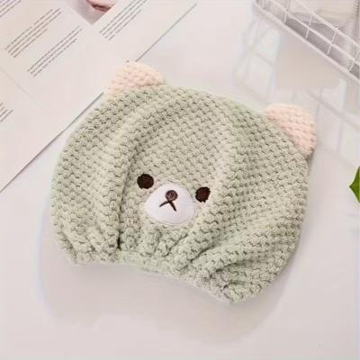China Custom Coral Fleece Bear Ear Quick-Dry Hair Wrap for Women OEM for sale