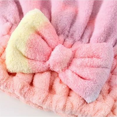 China Customizable Coral Fleece Quick-Dry Hair Towel 60x100cm Microfiber Non-Frizz for sale