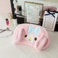 China Sanrio Character Quick-Dry Hair Wrap Plush Microfiber Towel Custom Size Coral Fleece for sale