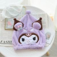 China Sanrio Hello Kitty Microfiber Hair Towel Cap Quick Dry Coral Fleece Custom Size for sale