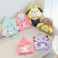 China Sanrio Plush Hair Cap Coral Fleece Microfiber Towel Custom Size ISO GRS Certified for sale